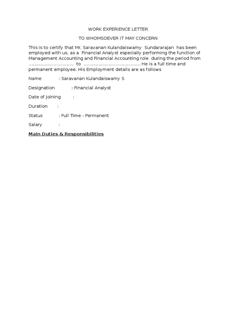 Main Duties & Responsibilities | PDF