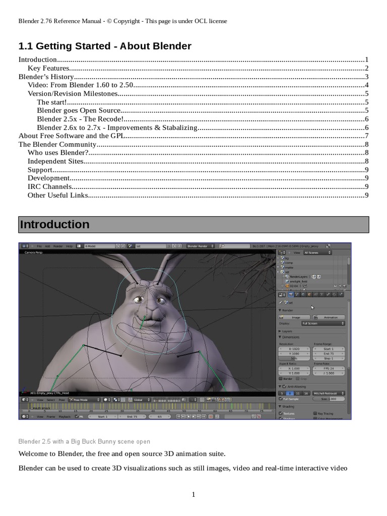 1.1 Getting Started - About Blender PDF | PDF | Blender (Software ...