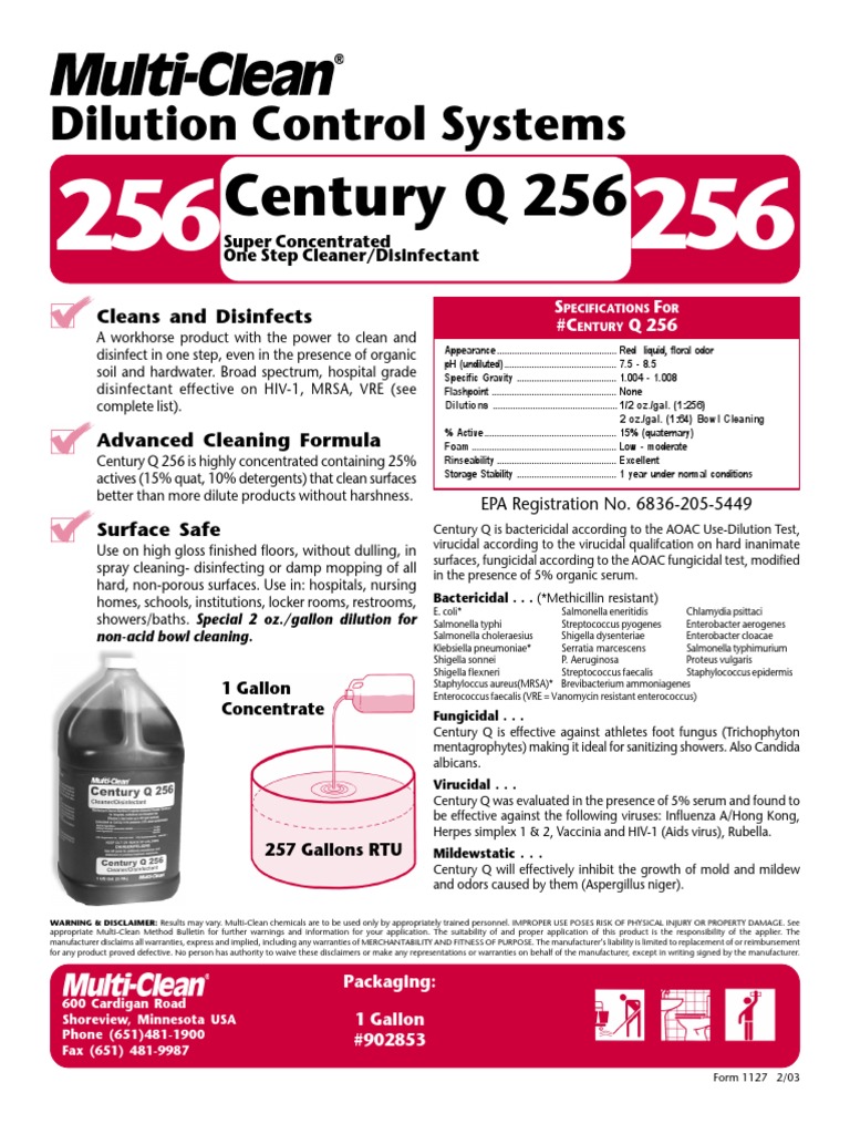 Chemical, Century Q 256 | Disinfectant | Clinical Pathology