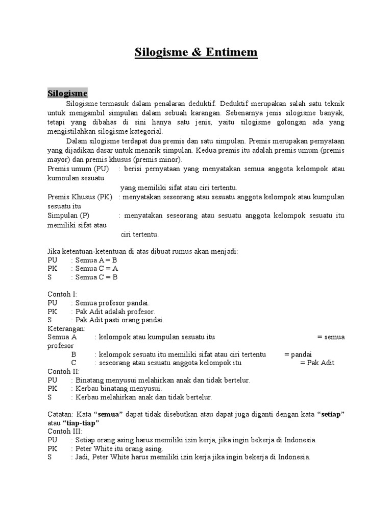 Silogisme Dan Entimem | PDF