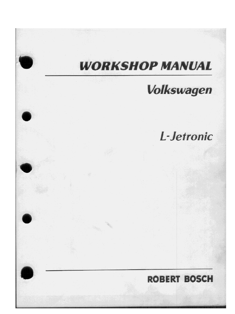 VW L-Jetronic Fuel Injection Workshop Manual PDF | PDF