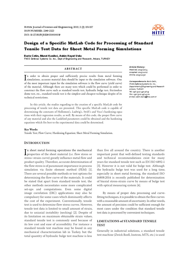 Matlab Code Stress - Strain | Ultimate Tensile Strength | Strength Of ...