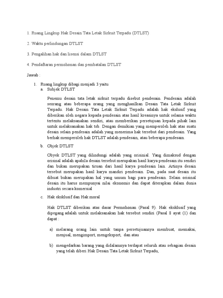 Ruang Lingkup DTLST | PDF