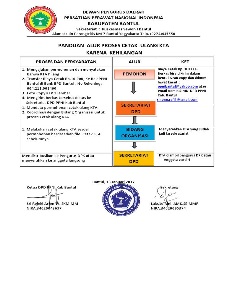 Panduan Alur Cetak Ulang KTA Karena Hilang | PDF
