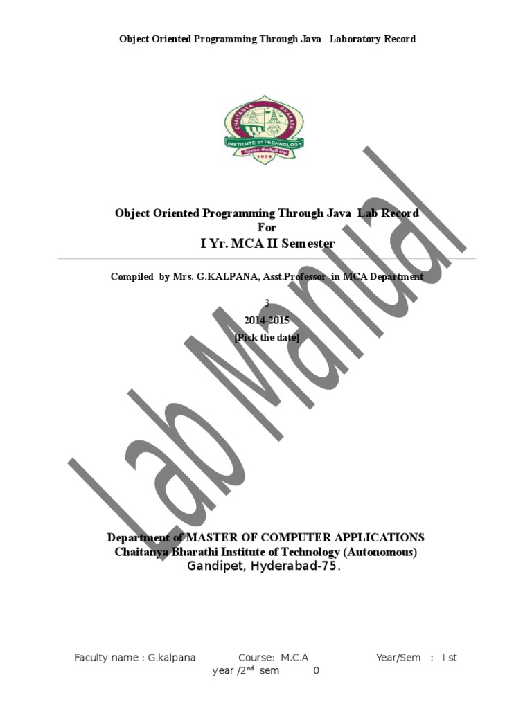 Lab Record Pdf Method Computer Programming Inheritance Object Oriented Programming