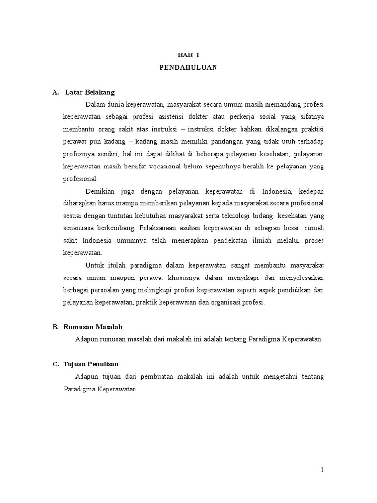 Makalah Paradigma Keperawatan | PDF