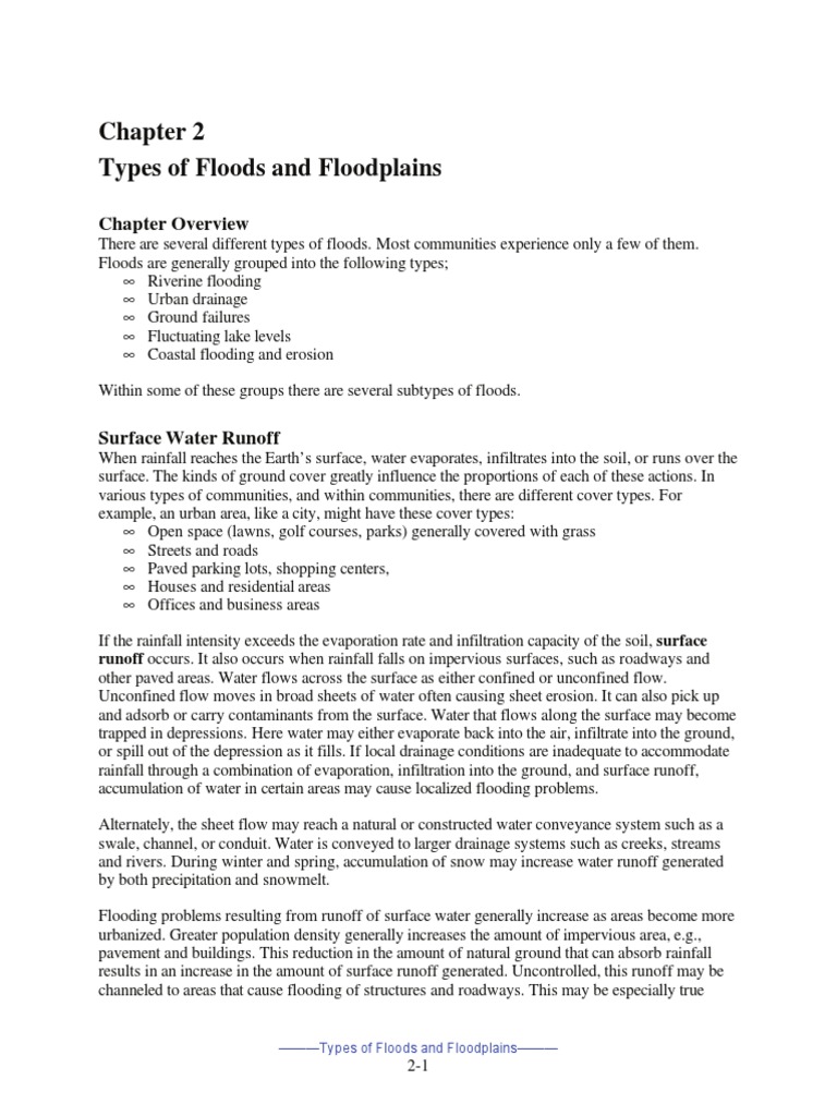 Chapter 2 - Types of Floods and Floodplains PDF | PDF | Flood | Storm Surge