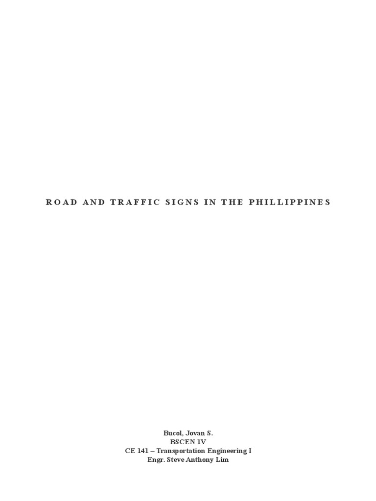 Road and Traffic Signs in The Phillippines | PDF | Traffic | Controlled Access Highway