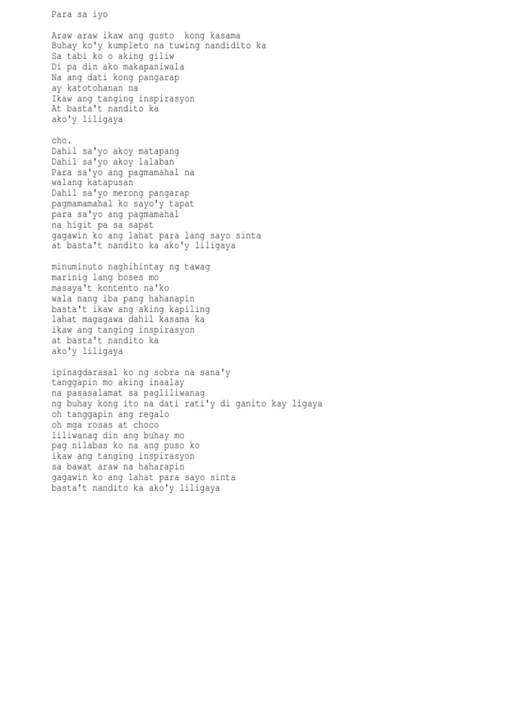 Para Sa Iyo | PDF