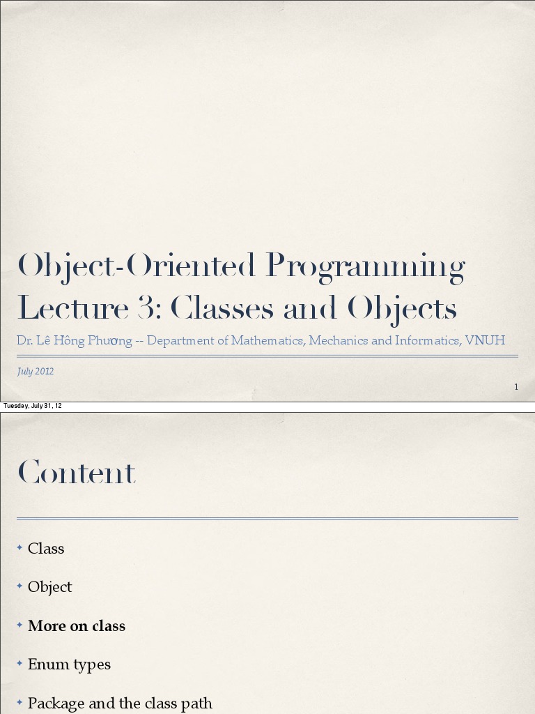 03 Oop Classesandobjects Continued Pdf Class Computer Programming Method Computer
