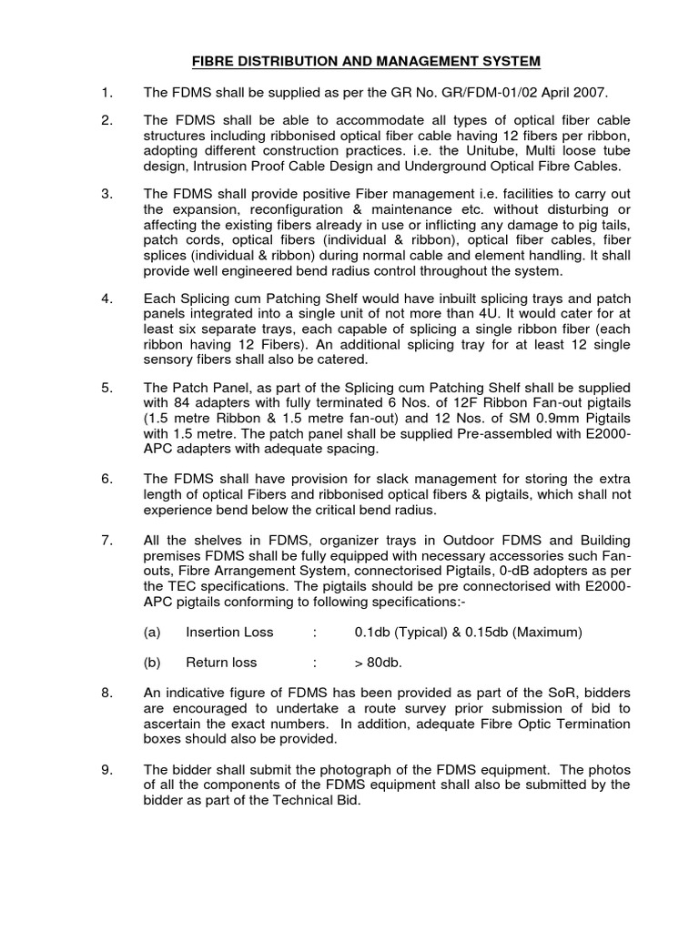 Fibre Distribution and Management System | PDF | Optical Fiber | World ...
