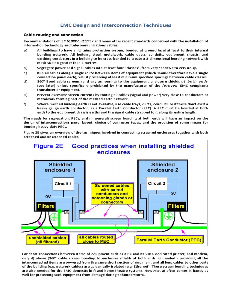 EMC Design and Interconnection Techniques: Cable Routing and Connection ...