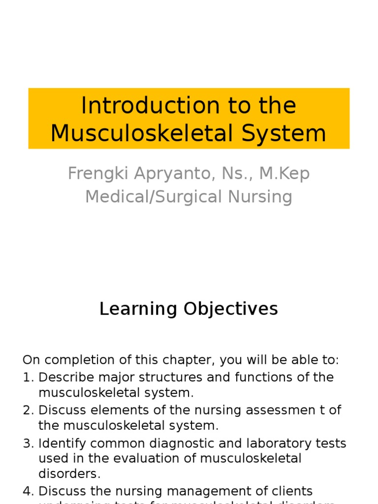 Introduction To The Musculoskeletal System | PDF | Human ...