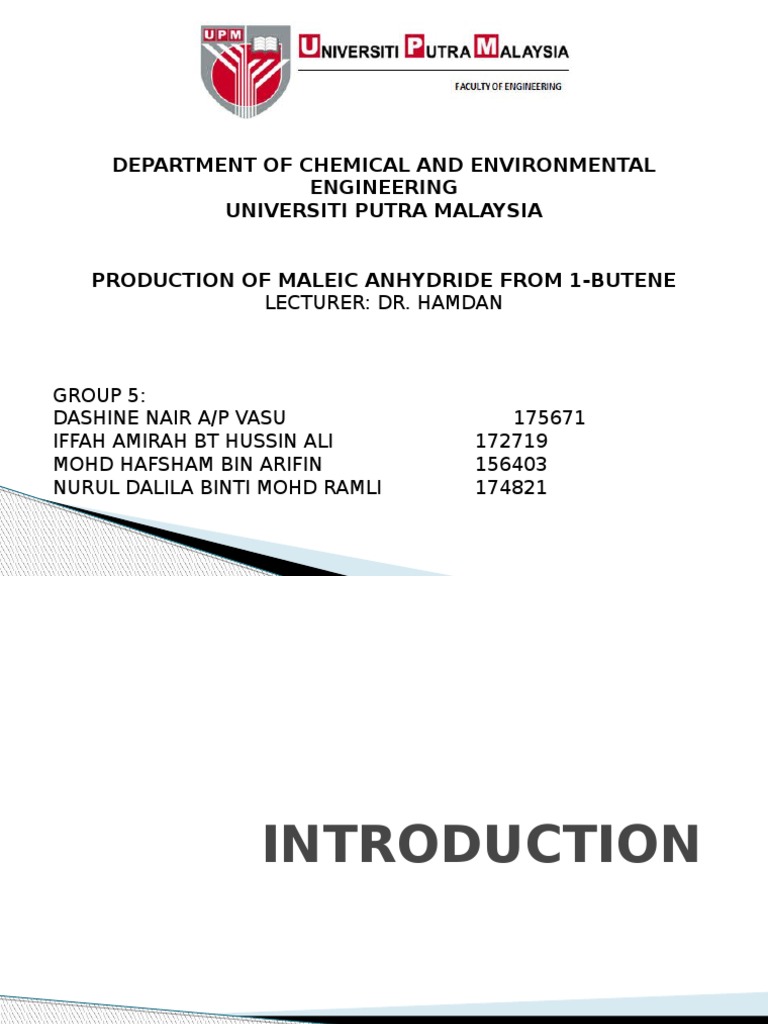 Department of Chemical and Environmental Engineering Universiti Putra ...