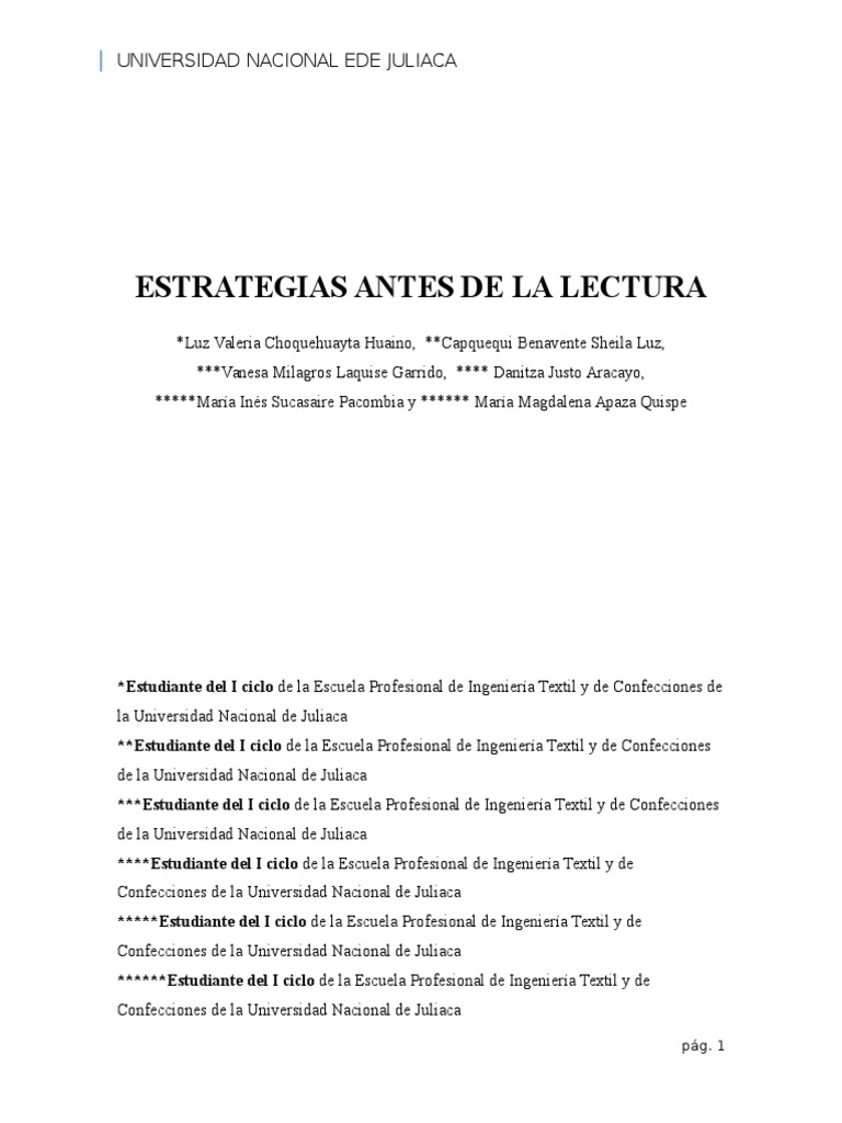 Estrategias Antes de La Lectura | PDF | Lectura (proceso) | Comprensión ...