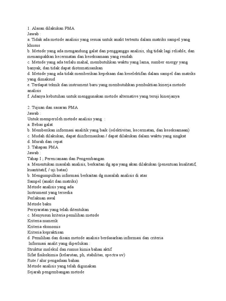 Validasi Metode Analisa | PDF