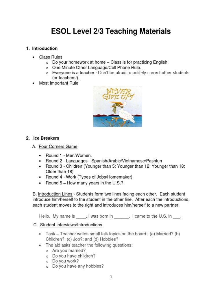 ESOL Teaching Tips | PDF | Kitchen | Restaurants