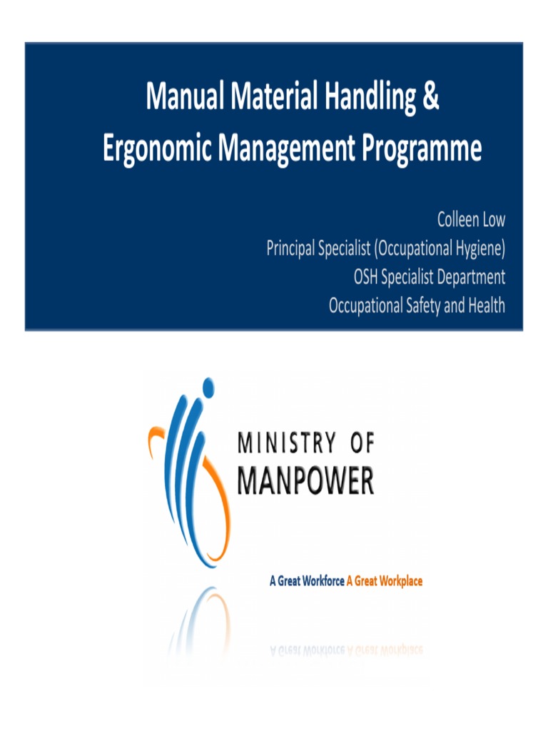 Manual Material Handling & Ergonomic Management Programme | PDF | Human ...