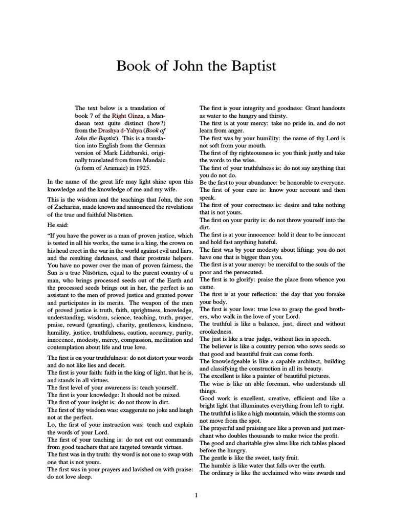 Book Of John The Baptist.pdf | John The Baptist | Humility