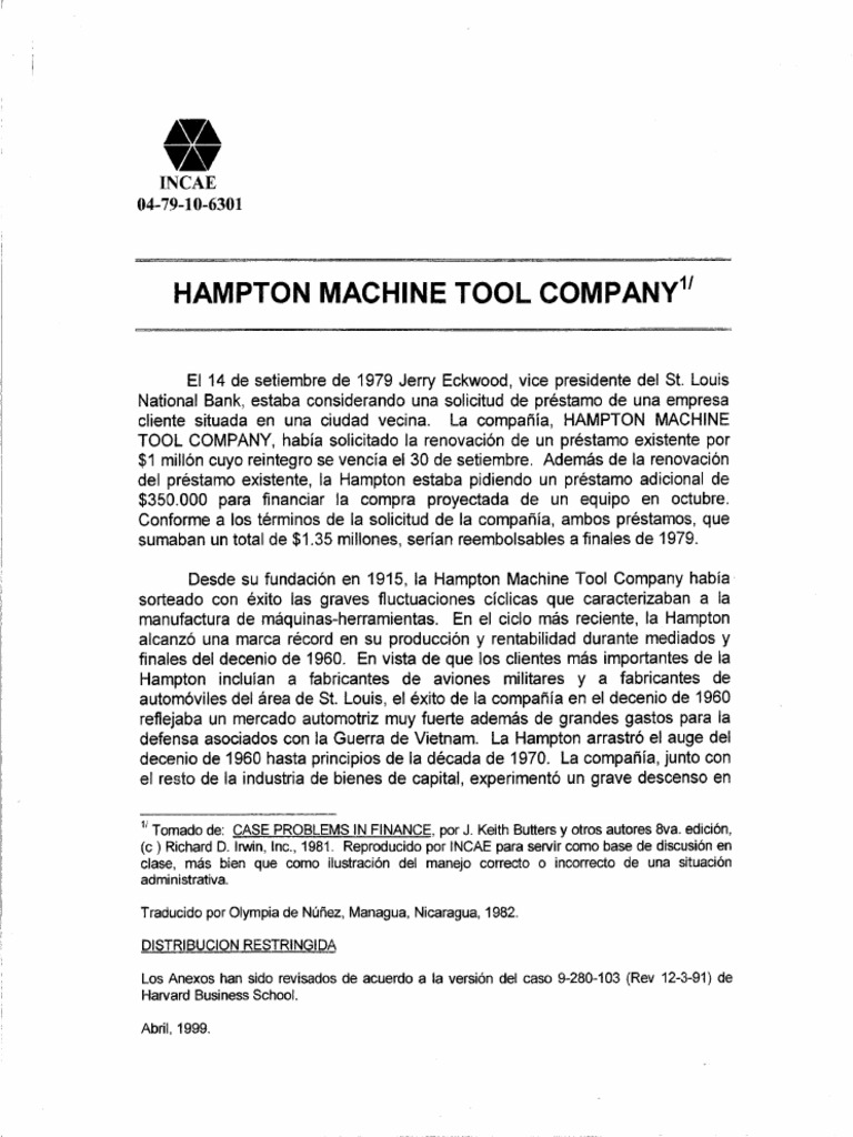 Hampton Machine Tool Company | PDF