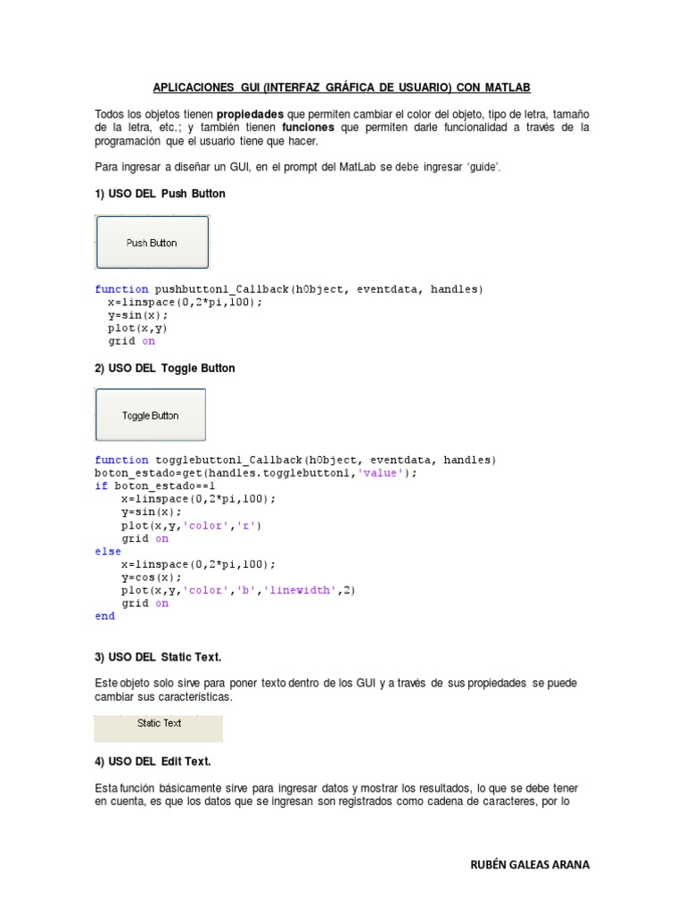 Aplicaciones Gui Pdf Matlab Interfaces Gráficas De Usuario