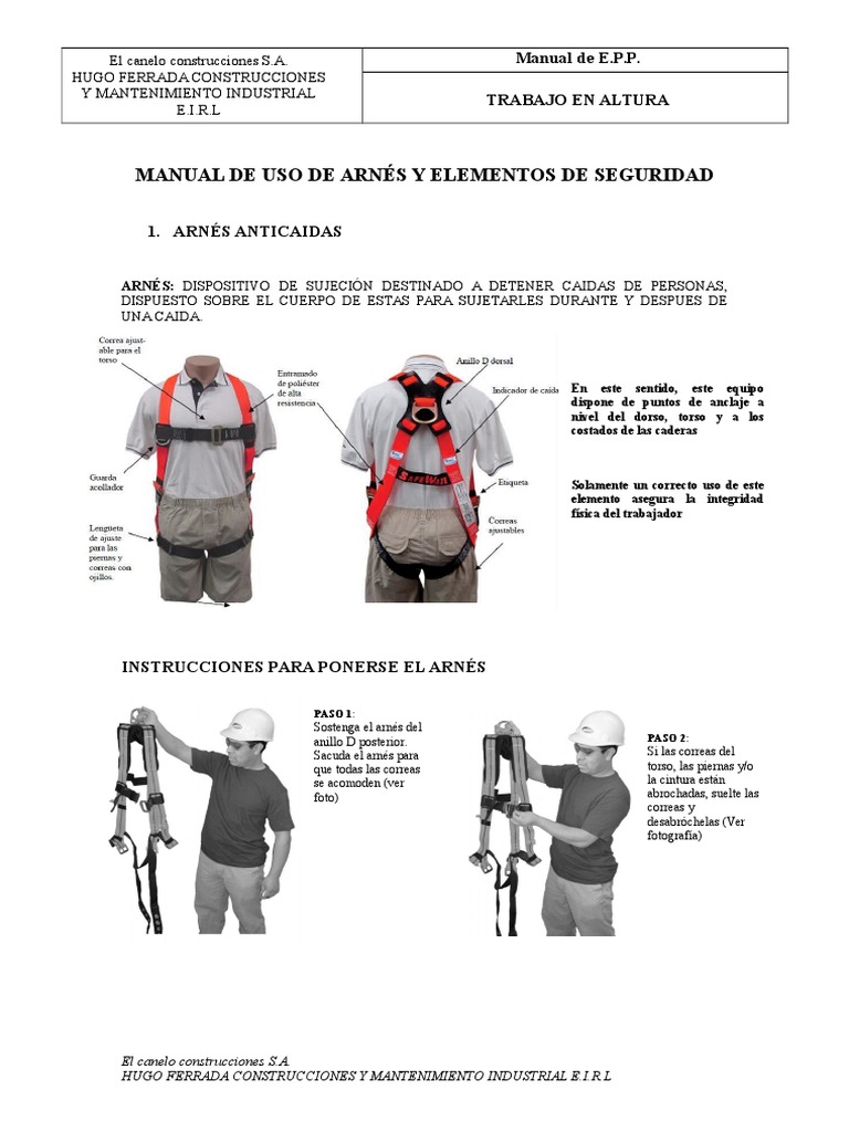 MANUAL DE USO DE ARNÉS Y ELEMENTOS DE SEGURIDAD Canelo.doc ...