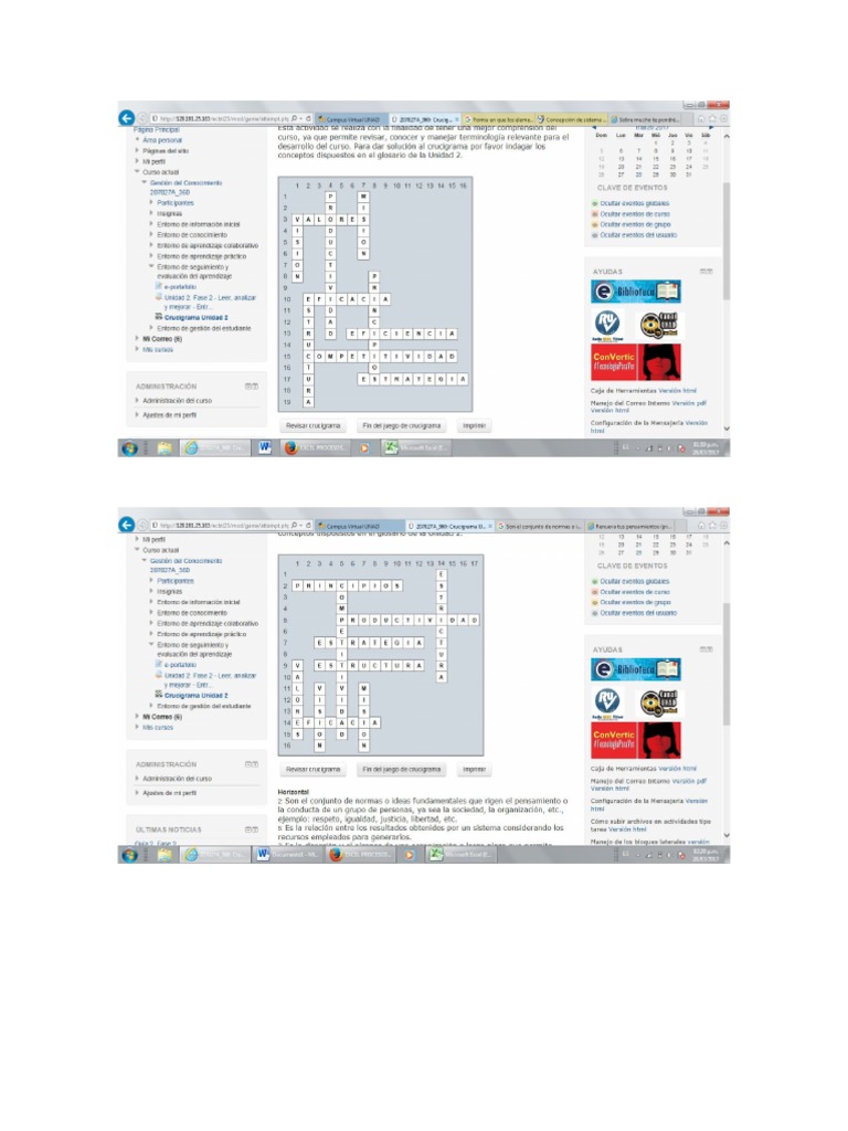 Crucigrama Unidad 2 | PDF