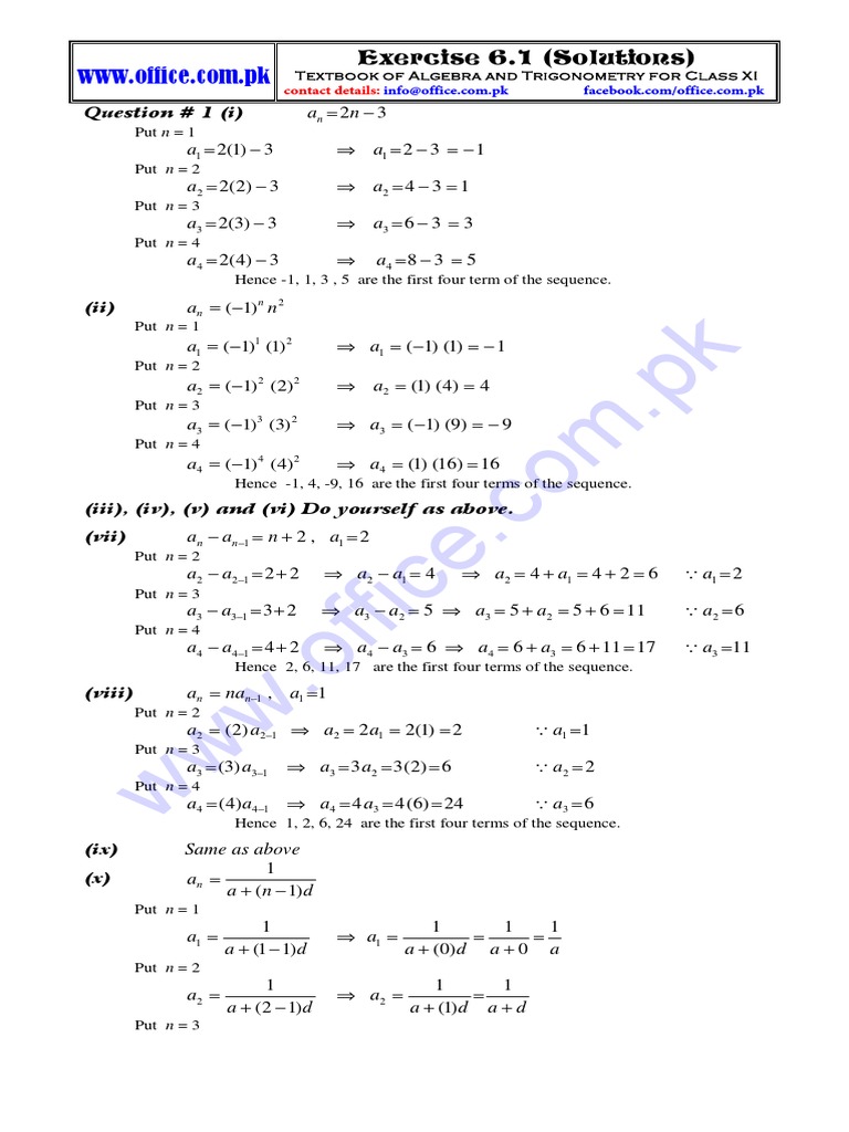 Exercise 6.1 (Solutions) : A N A A A A | PDF | Disabled Sports ...