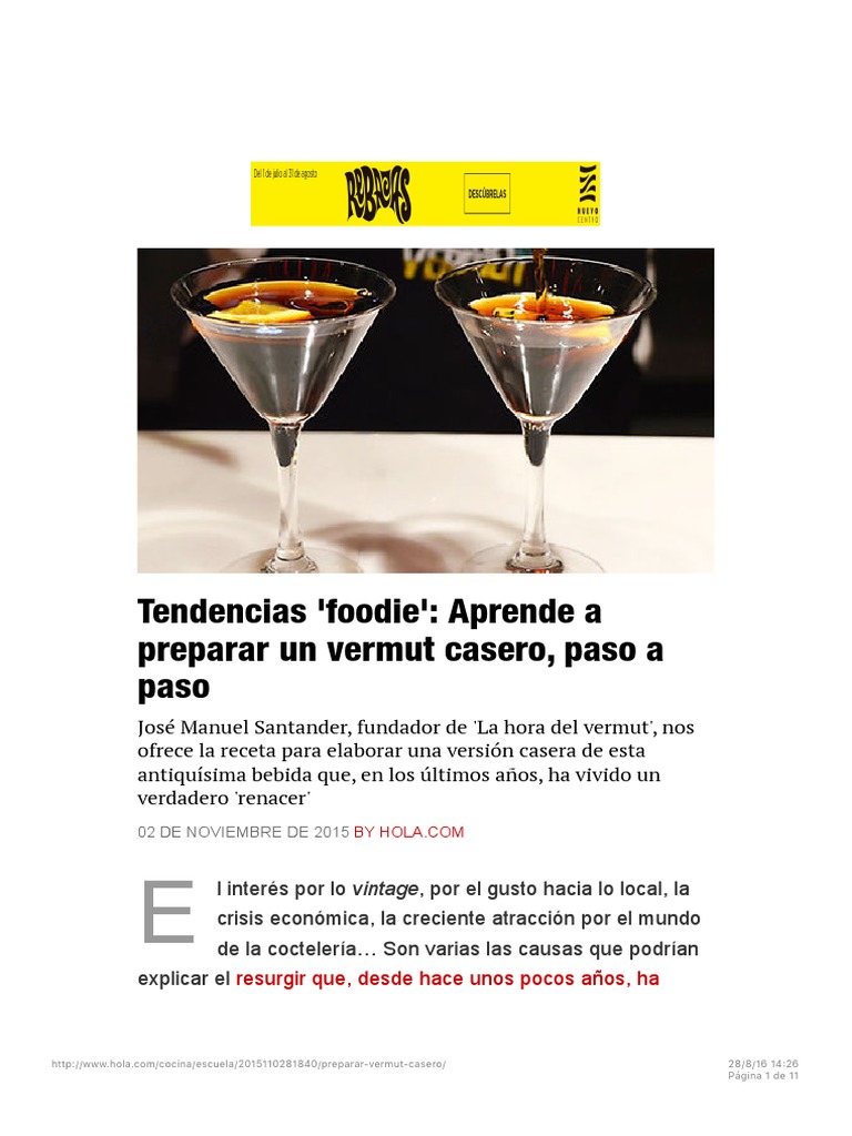 Receta de Vermut Casero Paso a Paso | PDF | Vino | Bebida