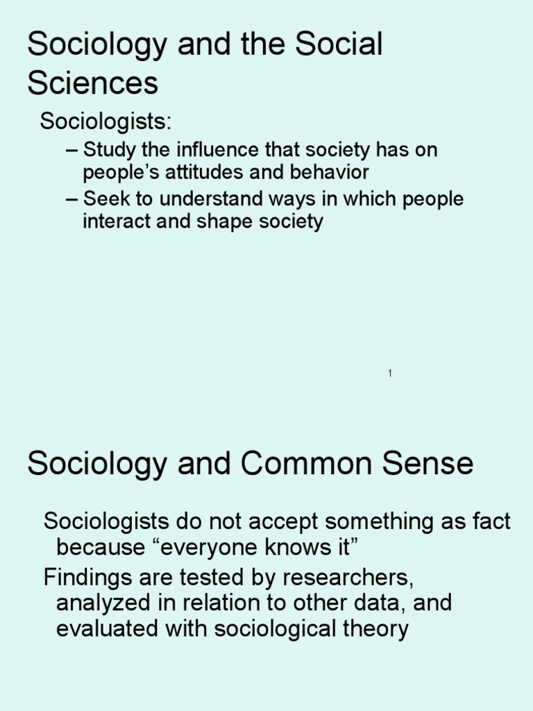 Sociology and the Social Sciences: Sociologists | Scientific Method ...