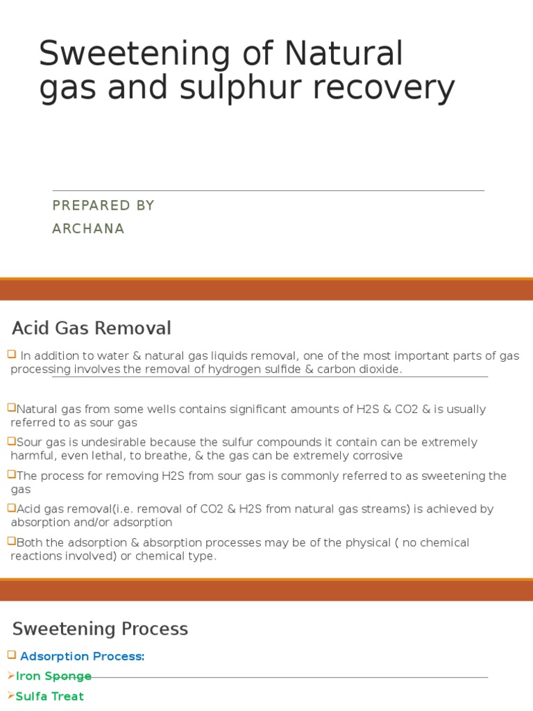 Natural Gas Sweetening Techniques | PDF | Gases | Chemical Process ...