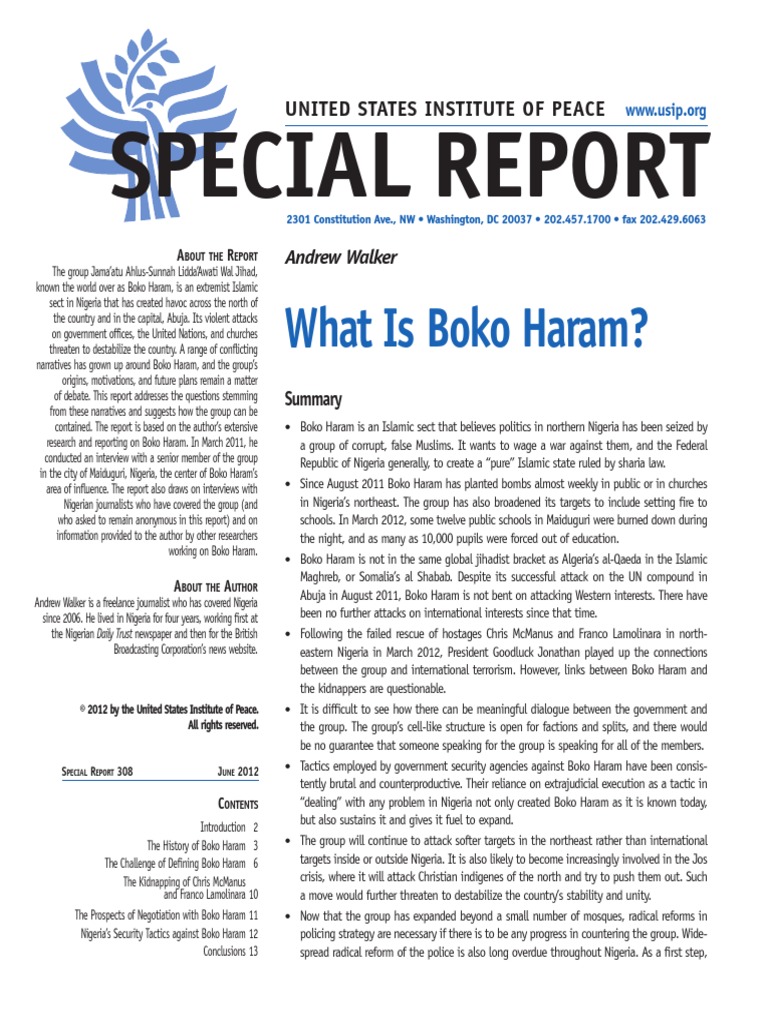 Special Report: What Is Boko Haram? | PDF | Boko Haram | World Politics
