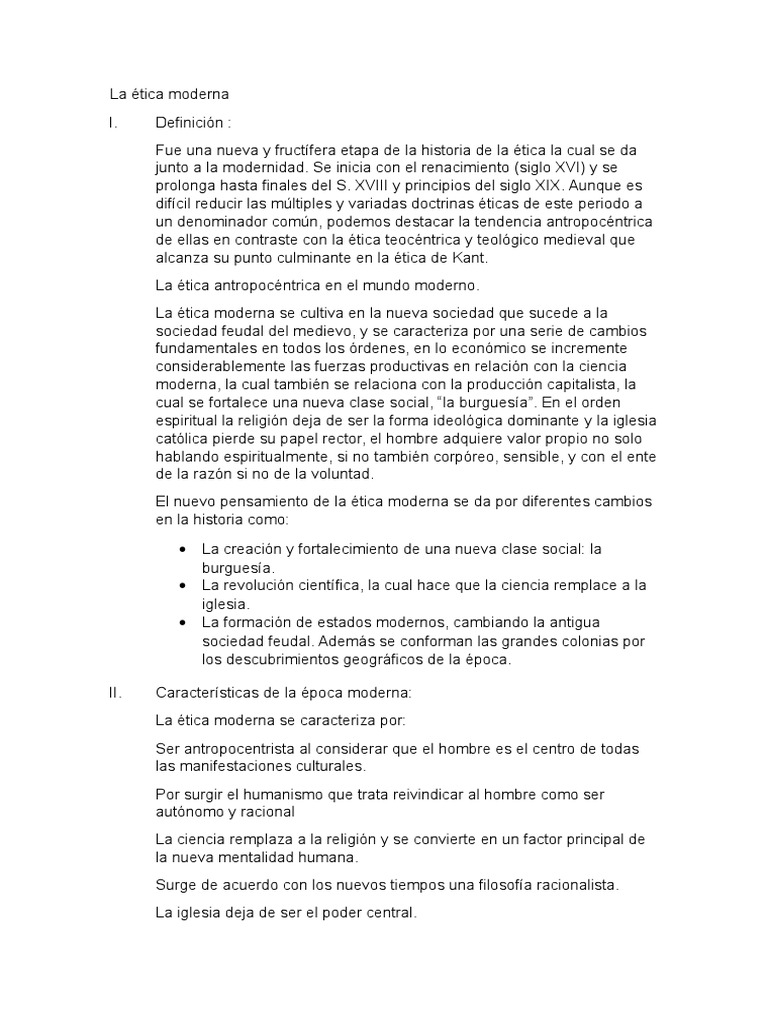 La Ética Moderna | Immanuel Kant | Moralidad