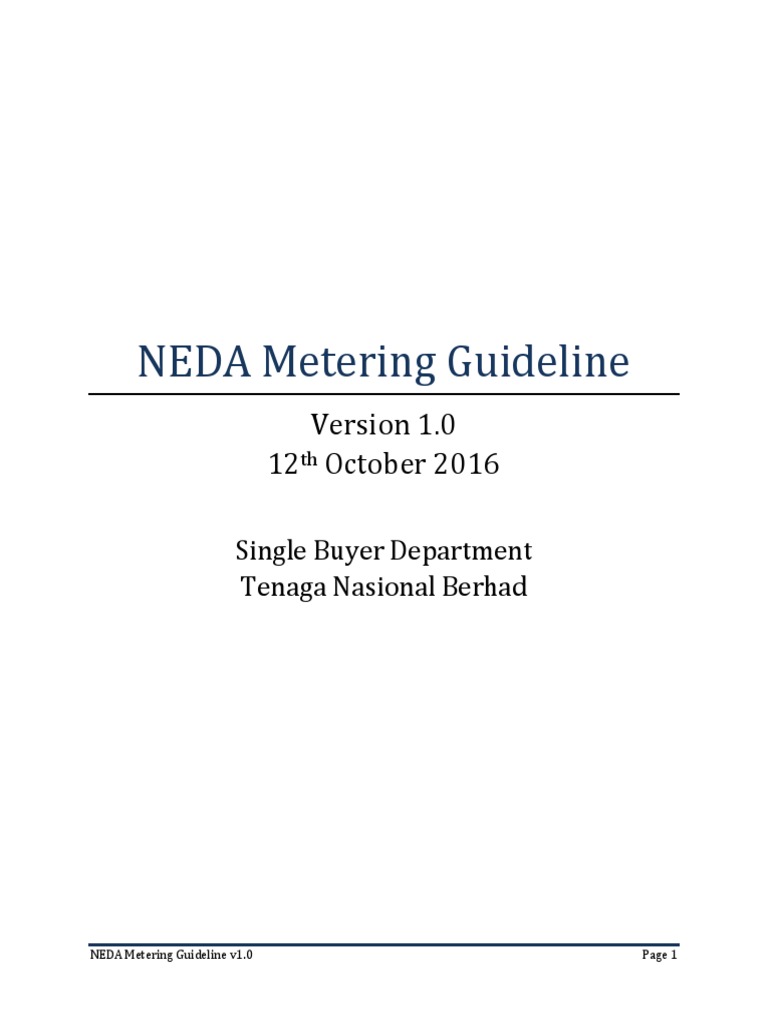 NEDA Metering Guideline v1 | PDF | Electric Power Distribution ...