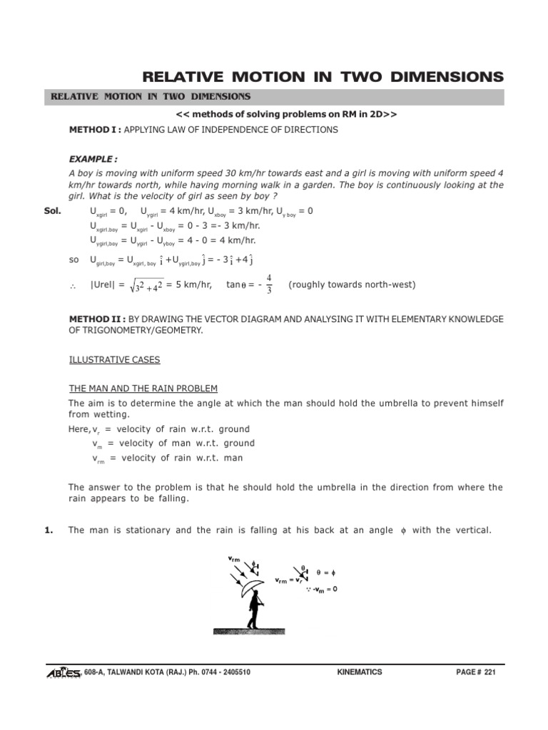 Relative Motion Problems | Kinematics | Velocity
