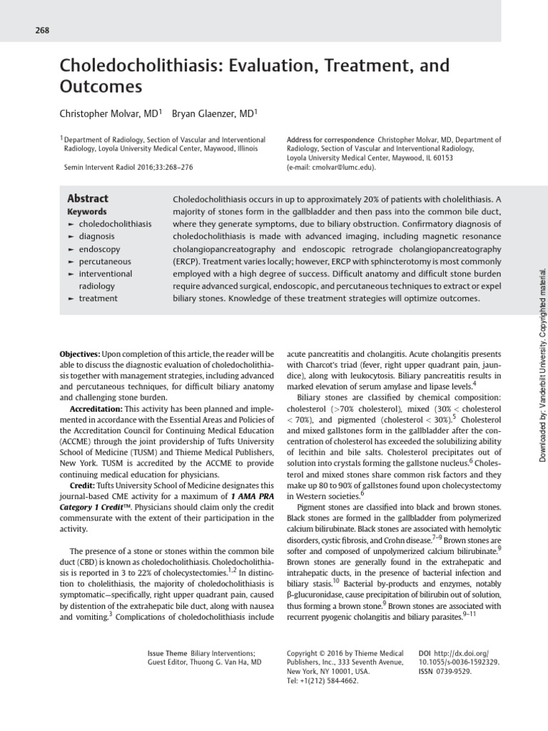 Choledocholithiasis | PDF | Abdomen | Gastroenterology