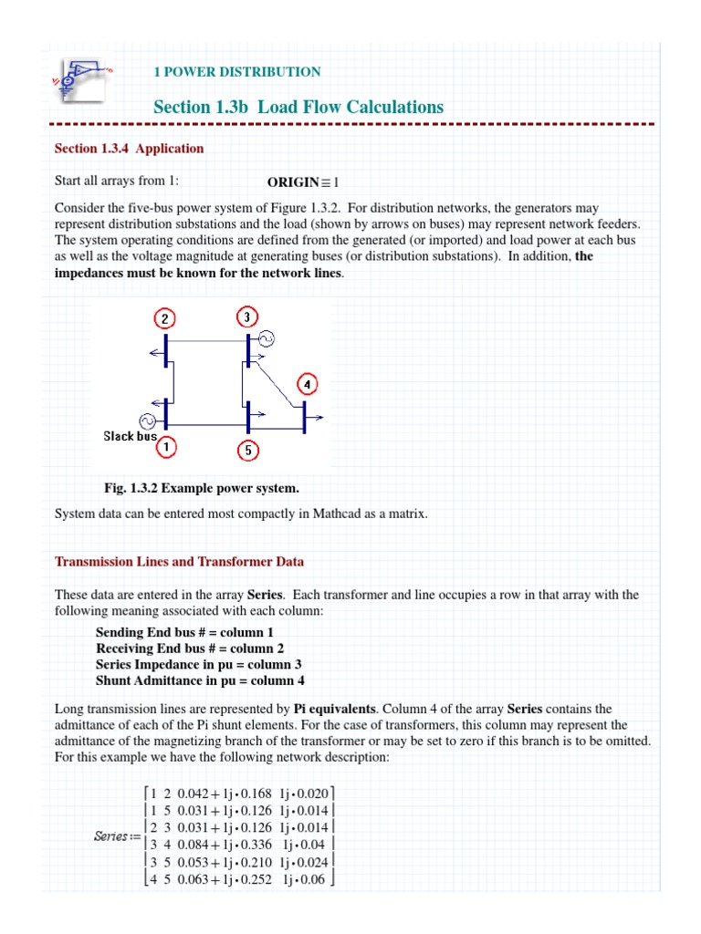 1 - 7b Load Flow Calculations - Application PDF | PDF | Matrix ...