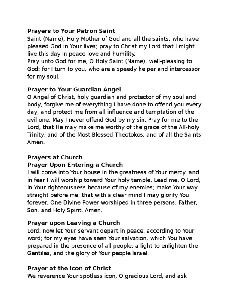 Prayers To Your Patron Saint | PDF | Grace In Christianity | Prayer