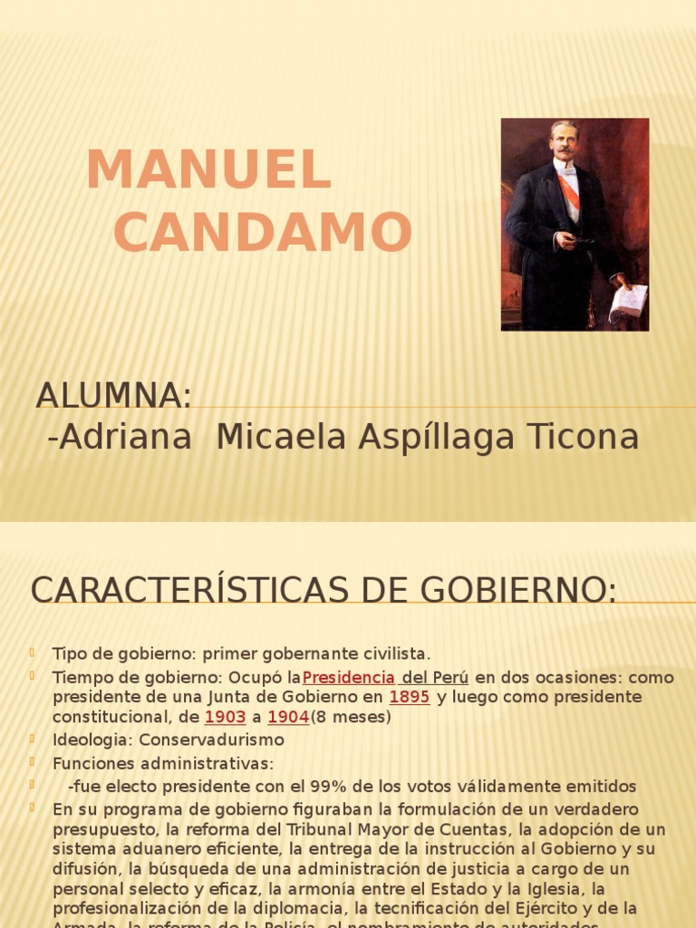 Manuel Candamo | PDF | Gobierno | Política (general)