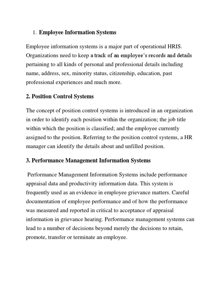 Employee Information Systems p2 | PDF