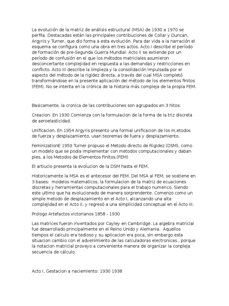 A Historical Outline of Matrix Structural Analysis | PDF | Matriz ... A Historical Outline of Matrix Structural Analysis | PDF | Matriz ...
