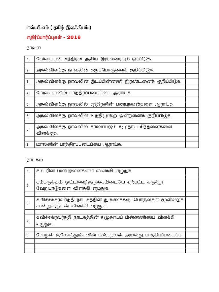 Kesusasteraan Tamil Ramalan 2016 PDF | PDF