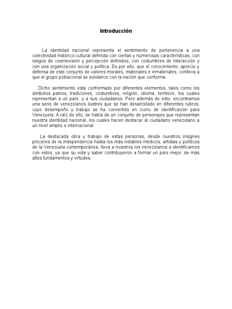 Personajes Representativos de Nuestra Identidad Nacional | PDF ...