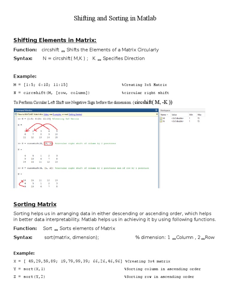 Tutorial Shift Sort | Download Free PDF | Matlab | Microsoft Excel