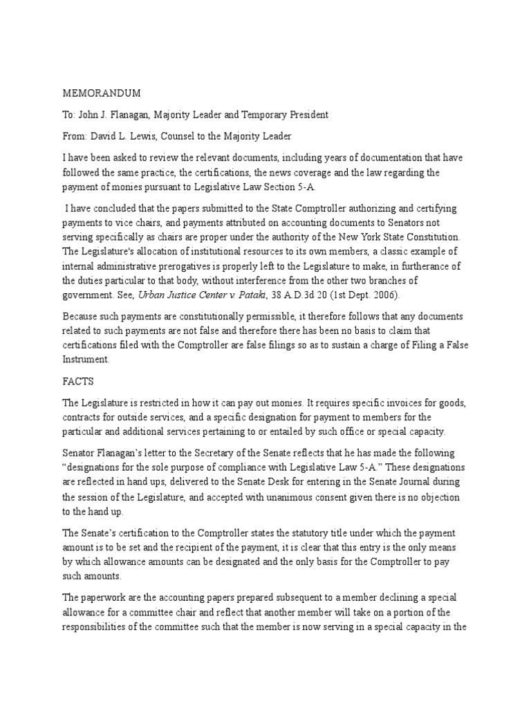 Legality of Senate Payment Practices | PDF