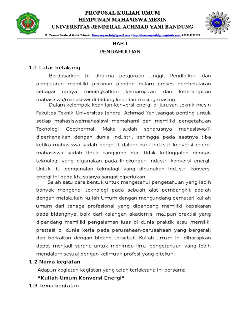Proposal Kuliah Umum | PDF