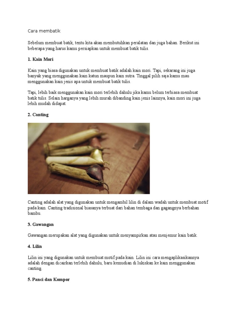 Cara Membatik | PDF