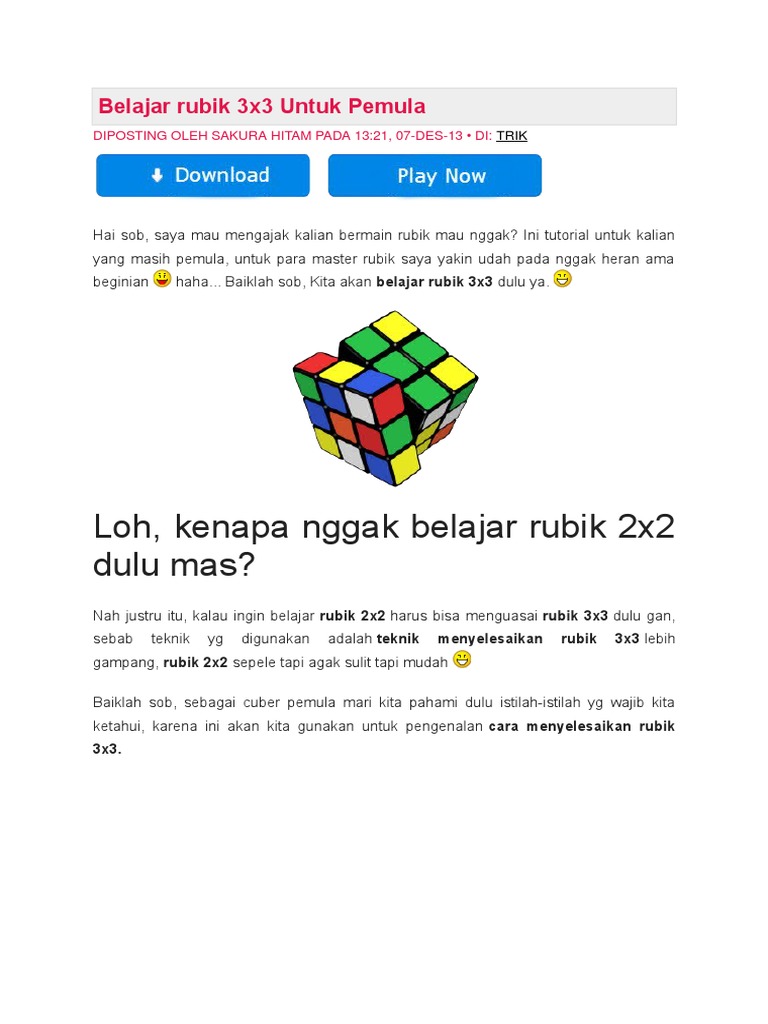 Rumus Rubik 3x3 | PDF