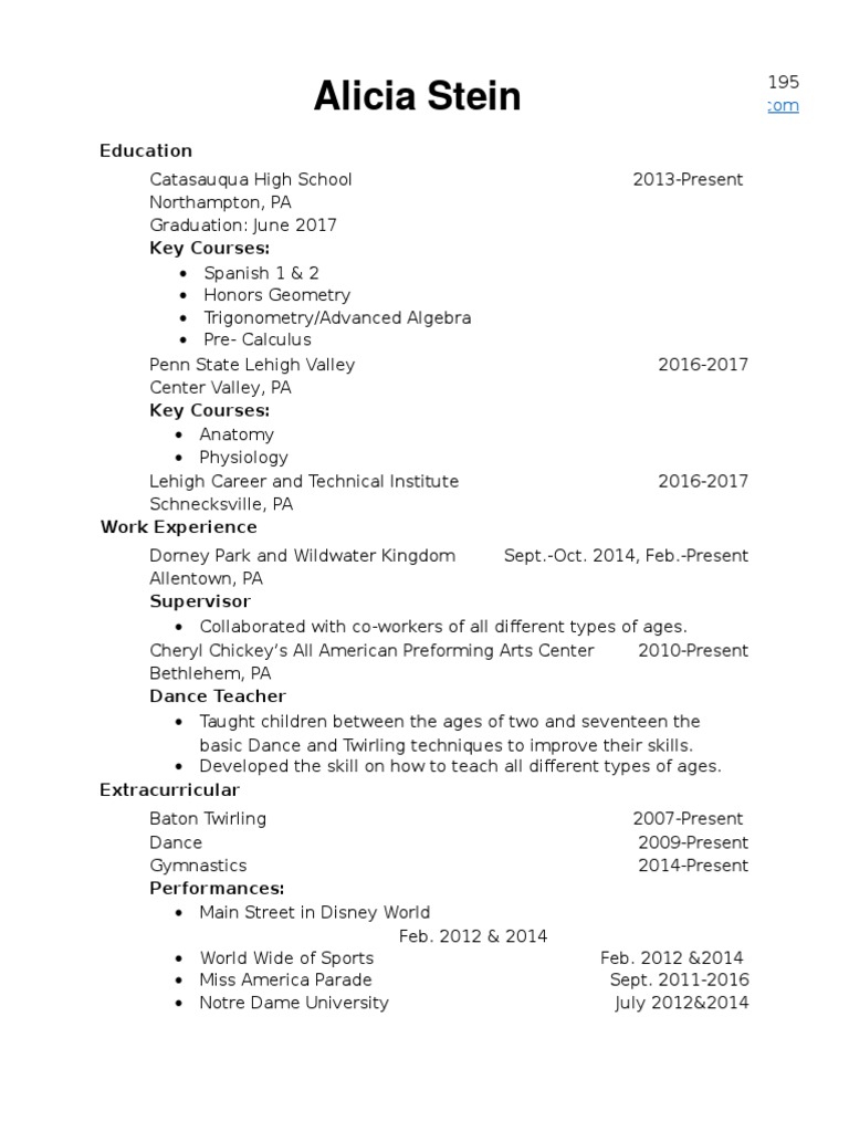 Stein Alicia Resume | PDF