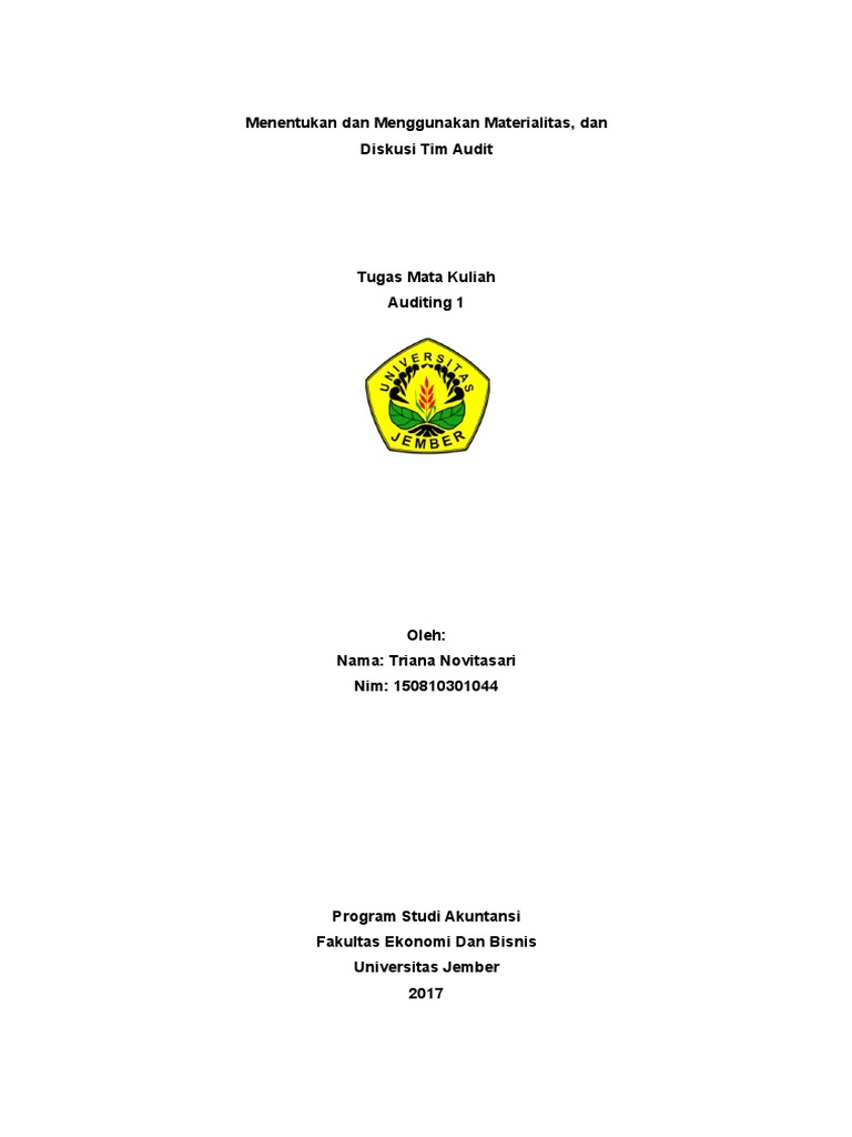 Menentukan Dan Menggunakan Materialitas, Dan Diskusi Tim Audit | PDF